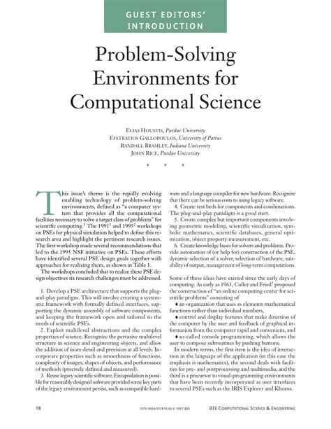 pdf problem solving environments for computational science
