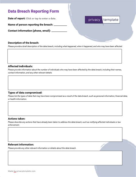 Data Breach Reporting Form