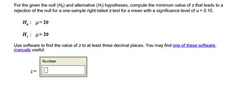 Solved For The Given The Null H0 And Alternative H1