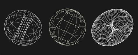 사이버 왜곡 된 모양 세트 복고풍 펑크 디자인 요소 검정색 배경의 와이어프레임 웨이브 형상 모양입니다 벡터 일러스트 레이 션 신디사이저에 대한 스톡 벡터 아트 및 기타