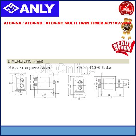 Anly Multi Range Twin Timer Atdv Nc 240vac ~ 6s 60s 6m 60m A Atdv Nc A240 Shopee Malaysia