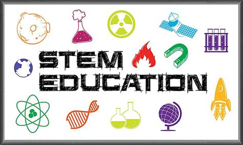 Stem Education Poster Design With Science Equipments Scale Mathematics