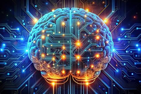 Human Brain Integrated With Circuit Board Representing Ai Technology
