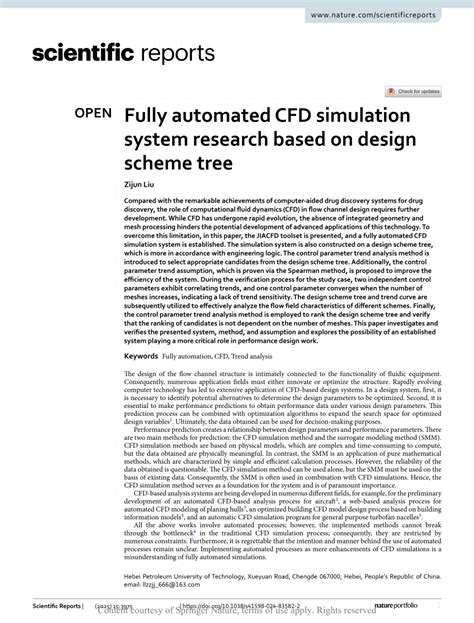 Pdf Fully Automated Cfd Simulation System Research Based On Design