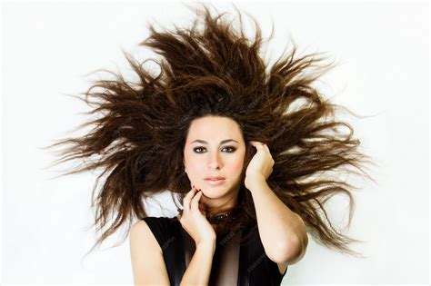 Female Lying With Hair Of Floor Premium Photo