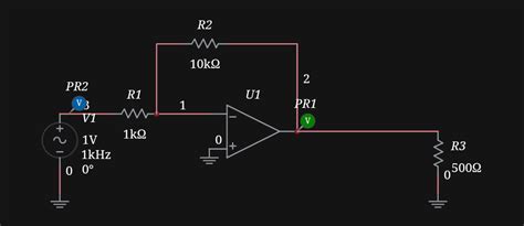 Inverting Op Amp Multisim Live