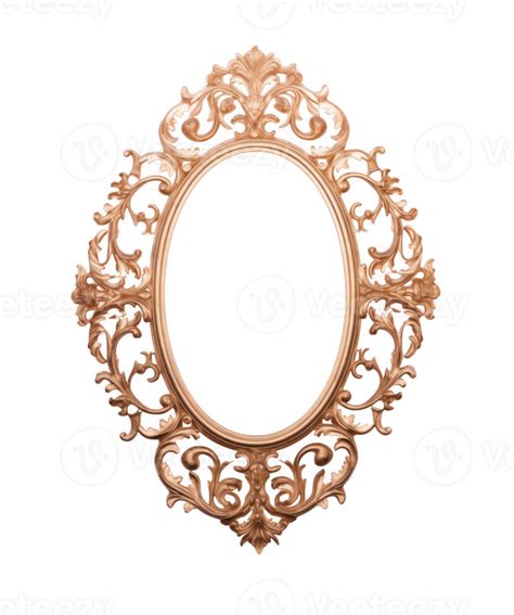 Oval Golden Ornate Frame With Transparent Background Enhancing Versatility PNG
