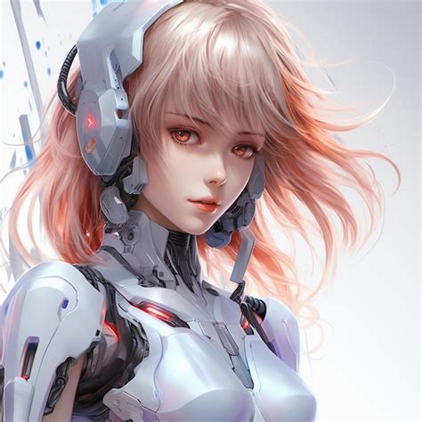 Premium Ai Image 3d Render Of Futuristic Cyber Robot Anime Girl In Futuristic Robot Lab And