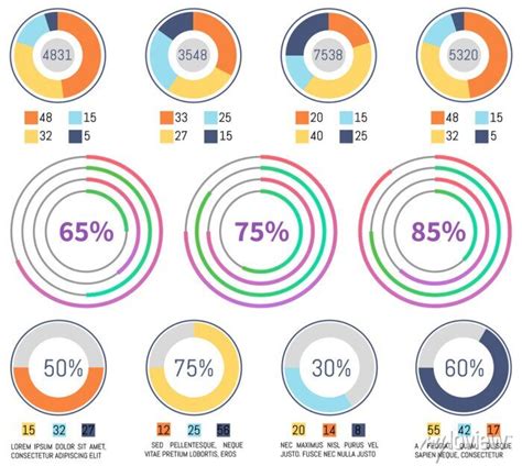 Infographic Chart Vector Template Annual Statistics Curve Graph • Wall