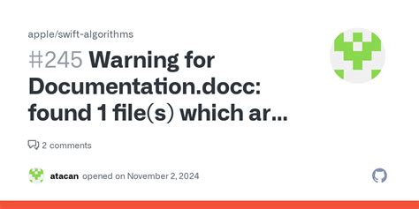 Warning For Documentationdocc Found 1 Files Which Are Unhandled