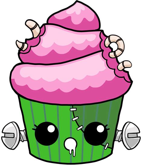 Cute Cartoon Halloween Cupcake Zombie 10264407 Png