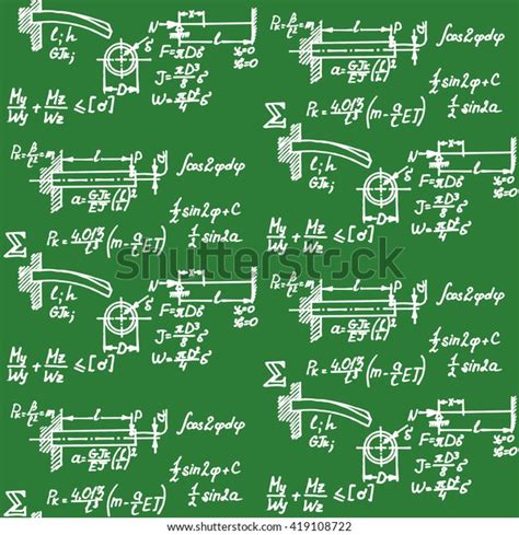 Physical Seamless Pattern Equations Figures Schemes Stock Vector Royalty Free 419108722
