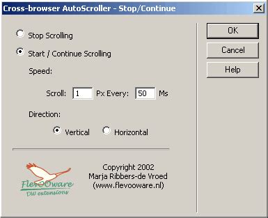 Cross Browser AutoScroller Extensions DMXzone COM