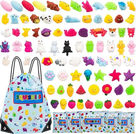 80 Pack Unique Mochi Squishy Toys Individually Packed Squishy Fidget