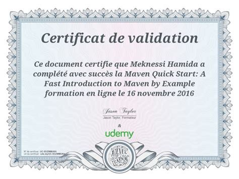 Certificat Maven Pdf