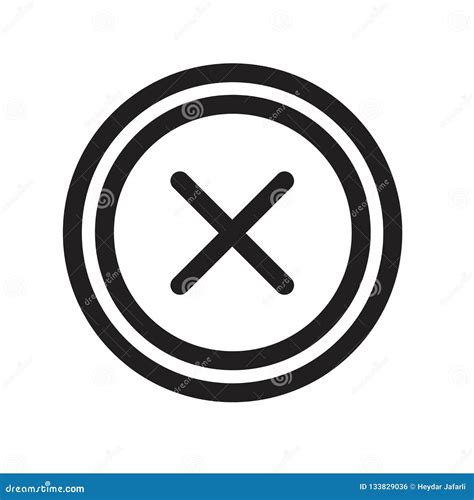 Round Delete Button Icon Vector Sign And Symbol Isolated On Whit Stock Vector Illustration Of