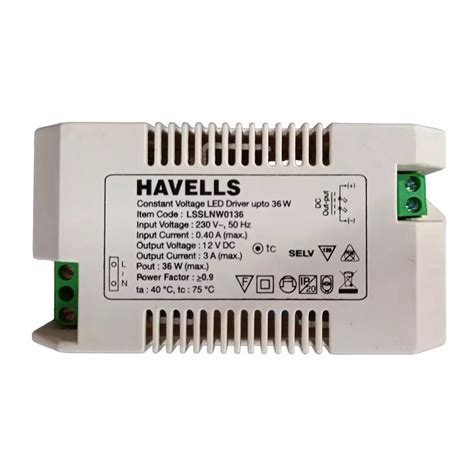 Buy Havells 12 V Constant Voltage Driver 3 A For 36 W Strips