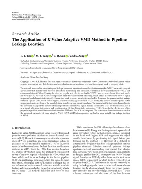 the application of k value adaptive vmd method in