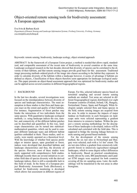 pdf object oriented remote sensing tools for biodiversity assessment