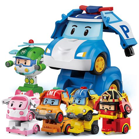 Set Of 4 Car Toys That Transform Into Unique And Fun Robocar Poli