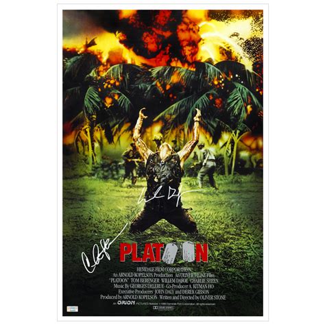 Lot Detail Willem Dafoe Charlie Sheen Autographed 1986 Platoon 16x24
