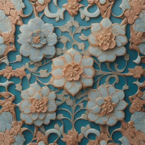 Ornate Tile Pattern Delicate And Intricate Flower Shapes Generated By Ai Stock Illustration