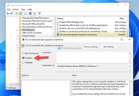 Prevent Word Excel PowerPoint From Hyperlinking Screenshots