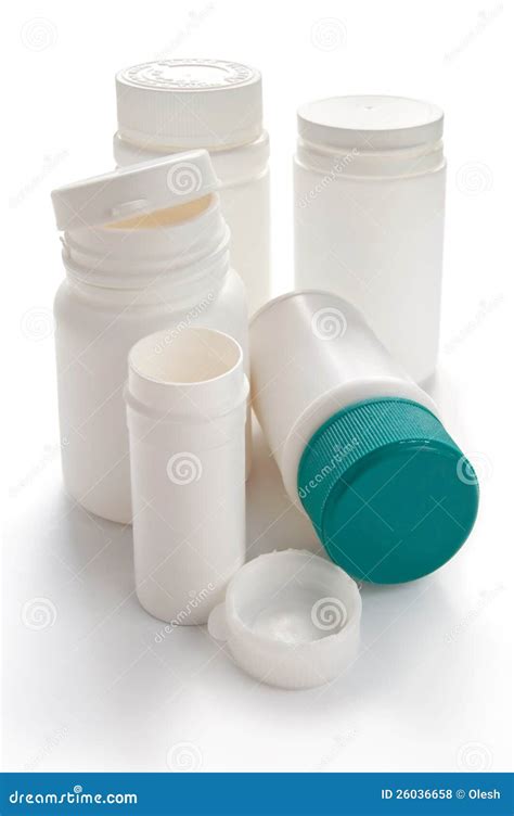 Medical plastic containers stock photo. Image of object - 26036658