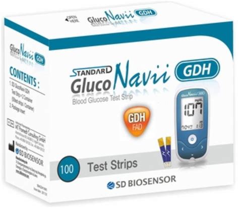 Standard Gluco Navii Gdh Blood Glucose Test Strip 100 Glucometer Strips