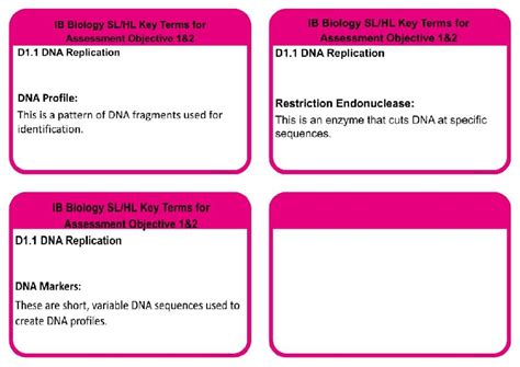 D11 Slhl Biology Dna Replication Key Terms By Ibscienceclassroomcom