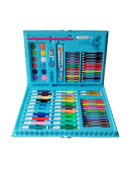 Набір для малювання на 86 предметів дитячий фарби фломастери олівці іграшки з доставкою
