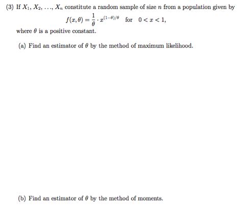 solved 1 3 if x1 x2 xn constitute a random sample