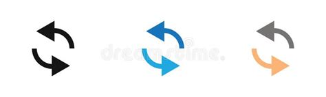 Synchronization Icon Line Art Logo Set Stock Illustration