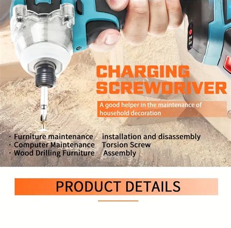 1 세트 브러시리스 리튬 충격 스크루 드라이버 21v 충전식 소형 핸드 전기 드릴 전기 스크루 드라이버 전동 Temu