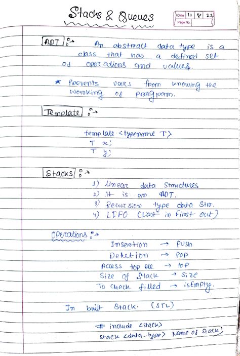 Stack And Queue Notes Stacks And Queues 2 Page No Apt F Obstoactdota Type 1s A Cassthat Na A