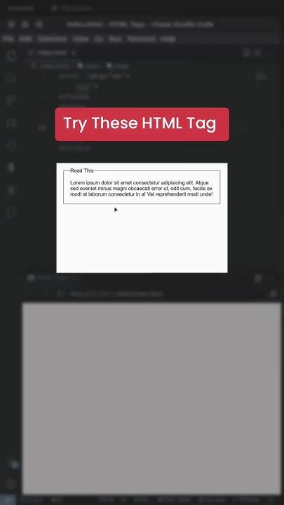 Try This Html Tag Html Mrsolodev Coding Programming Ytshorts Youtubeshorts Shorts