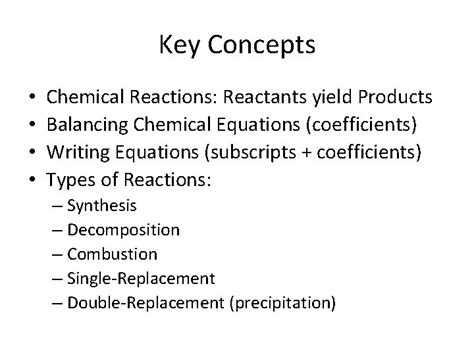 Unit 3 Balancing Equations Types Of Reactions Chapter