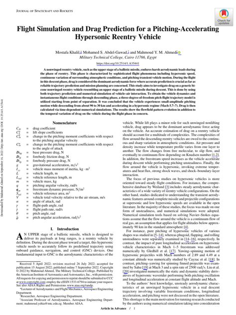 j3 flight simulation and drag prediction for a pitching accelerating