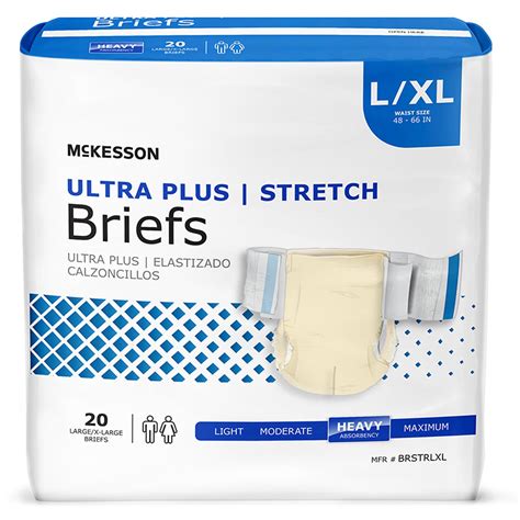 Mckesson Ultra Plus Stretch Briefs Heavy Absorbency Protection