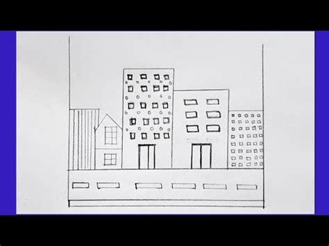 How To Draw A Citycity Drawing Easyeasy Draw Youtube