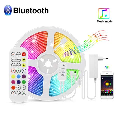 5m 10m 15m Bluetooth App Led Strip Strip Rgb Smart Grandado