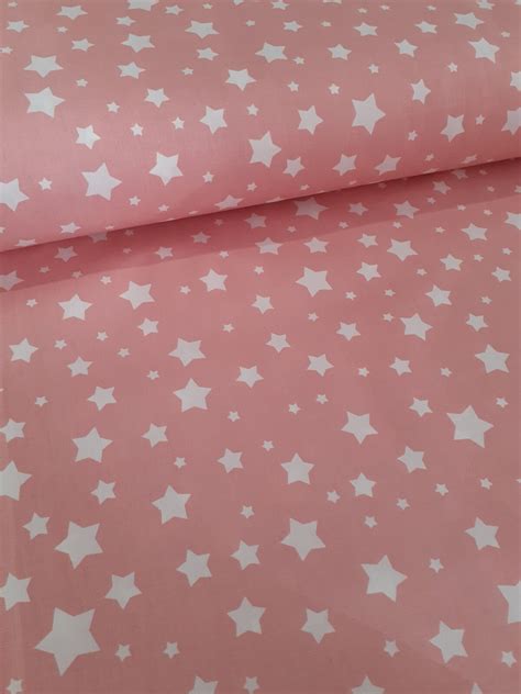 Ранфорс звездички розова основа