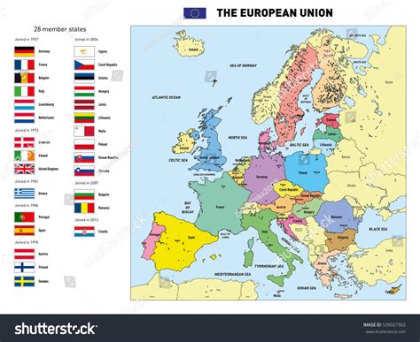 Vector Highly Detailed Political Map European Stock Vector Royalty