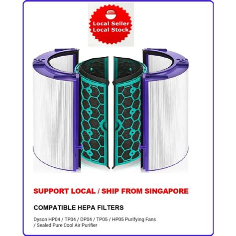 Tp04 Filter Replacement Compatible With Dyson Tp04 Hp04 Dp04 Air Purifier 360 Combi Glass