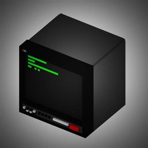 3d Model Terminal Crt Monitor Display Monochrome Vr Ar Low Poly Cgtrader