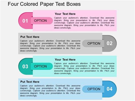 Four Colored Paper Text Boxes Flat Powerpoint Design PowerPoint Slide Images PPT Design