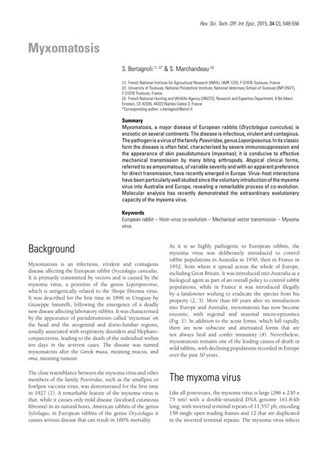 Pdf Myxomatosis