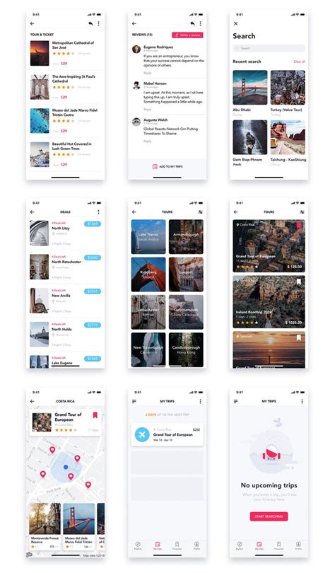 EasyGo Travel App Mobile App UI Elements TemplateMonster Travel App App Ui App Ui Design