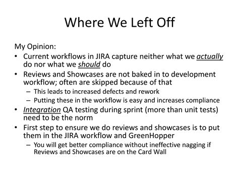 Maturing Agile SDLC Workflow Improvements PPTX