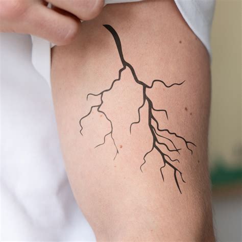 Dark Lightning Strike Tattoo 2 Week Temporary Tattoo Inkster